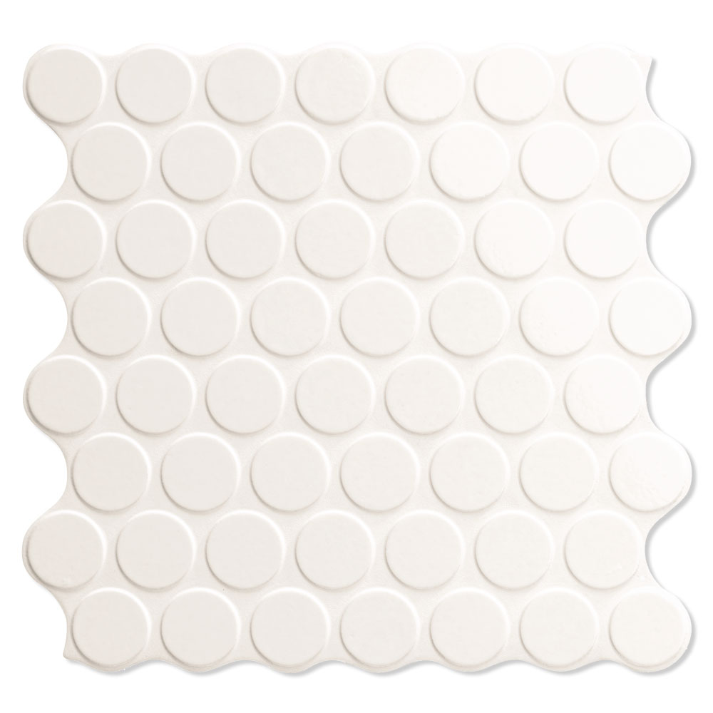 Klinker Circle Hvid Blank 31x31 cm | Hill Ceramic®