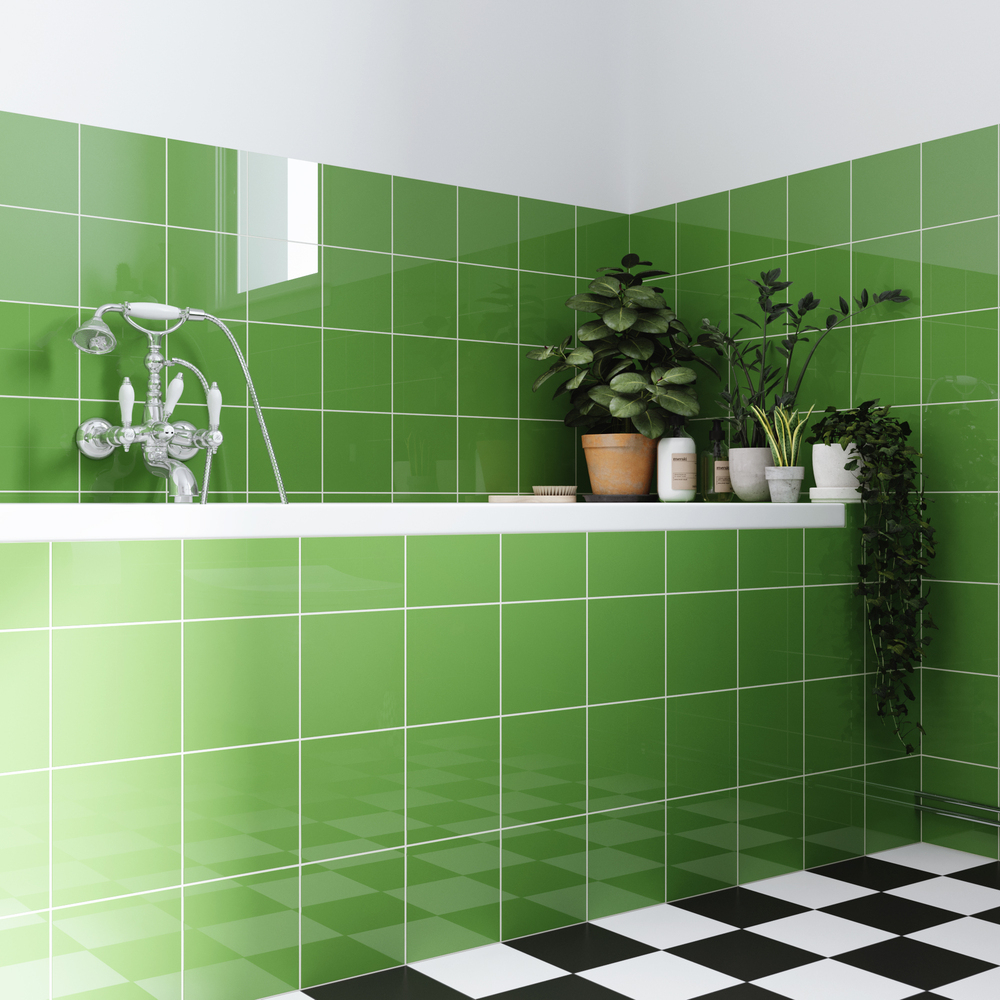 Vægflise System Color Grøn Blank 15x15 cm | Hill Ceramic®