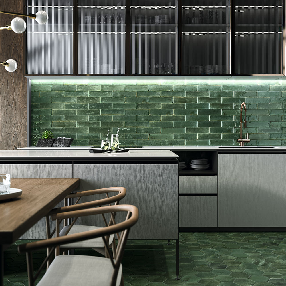 Heksagon Klinker Vivid Oliven Mat 15x17 cm | Hill Ceramic®