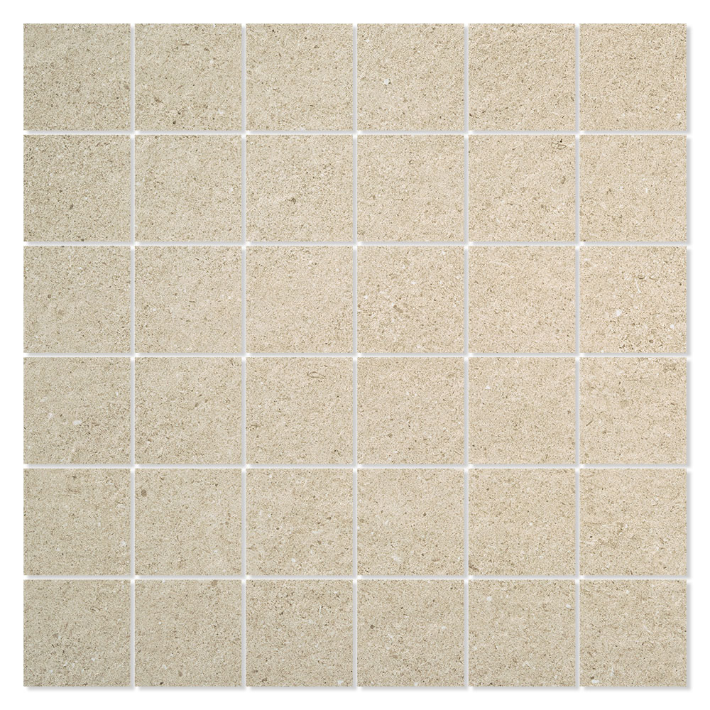 Mosaik Klinker Techstone Beige Mat 30x30 (5x5) cm | Hill Ceramic®