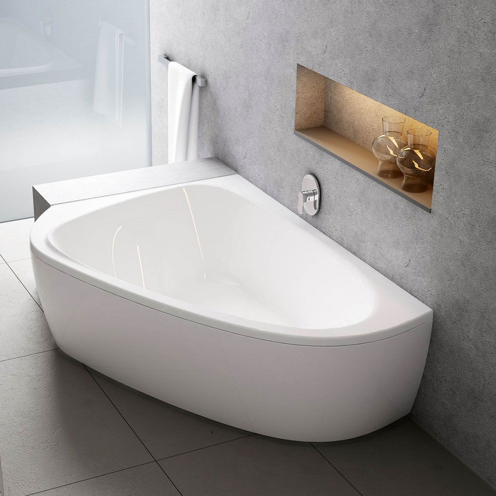 Ravak Badekar Love Story II Venstre Hvid med Badekarben og Badevandløb ...