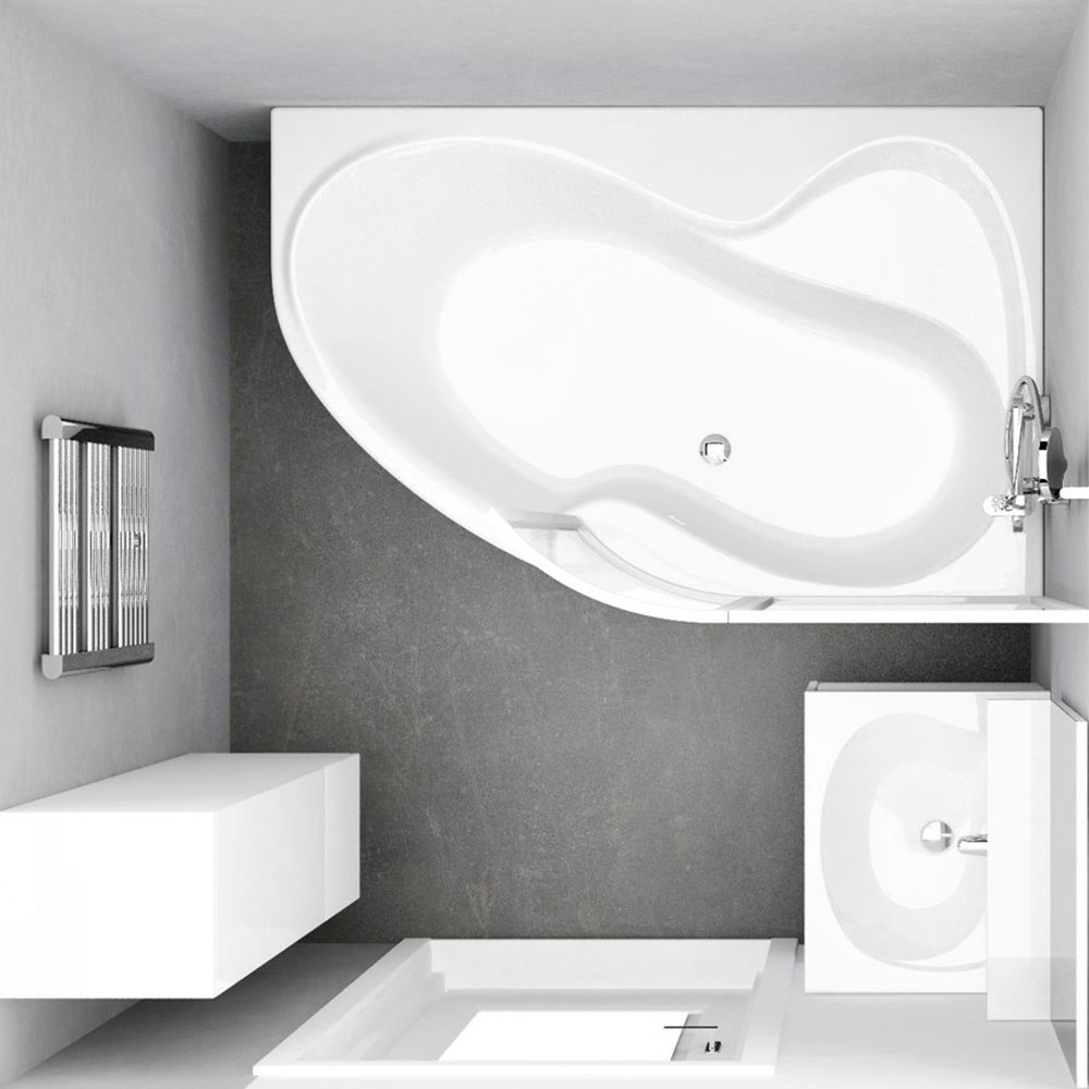 Ravak Badekar Rosa 95 Højre Hvid 160x95 cm med Badekarben og ...