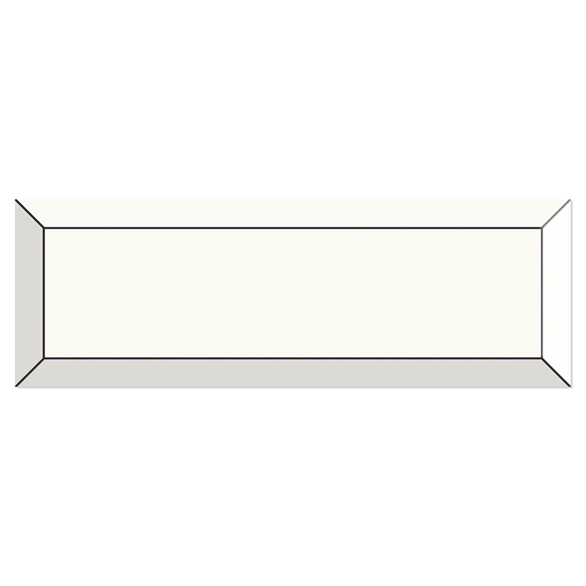 Vægflise Lens Skrå Hvid Blank 8x23 cm | Hill Ceramic®