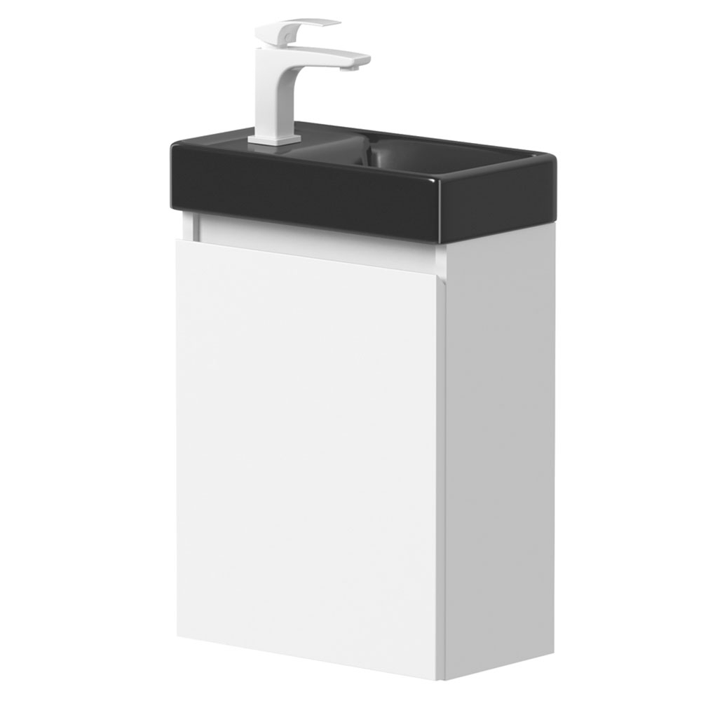 Underskab Milli Hvid Mat 40 cm Venstre med Vask Sort Mat