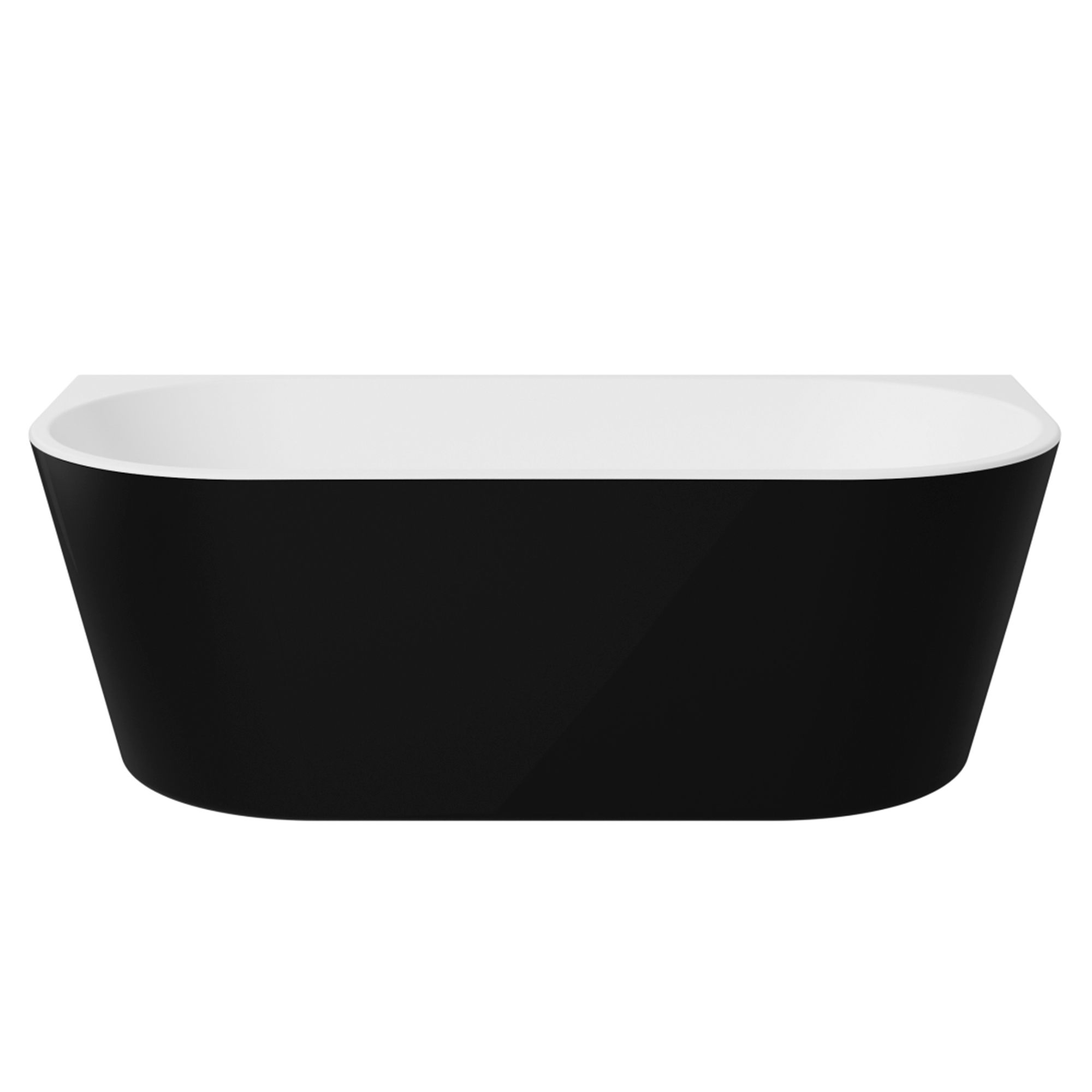 Badekar Fiore Sort Mat 160 cm med Sort Pop-up Bundventil