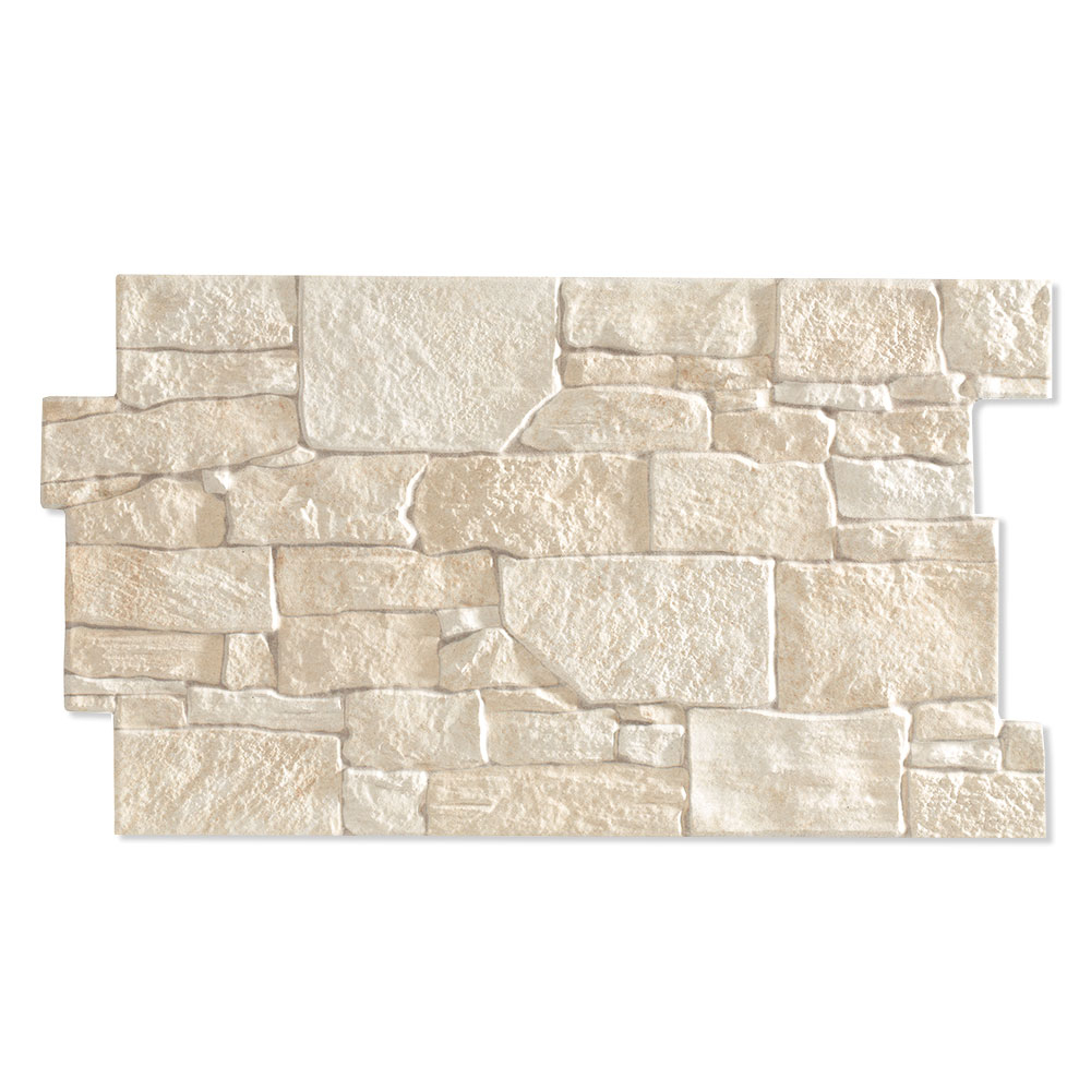 Vægflise Quest Elfenben Mat-Relief 31x56 cm | Hill Ceramic®