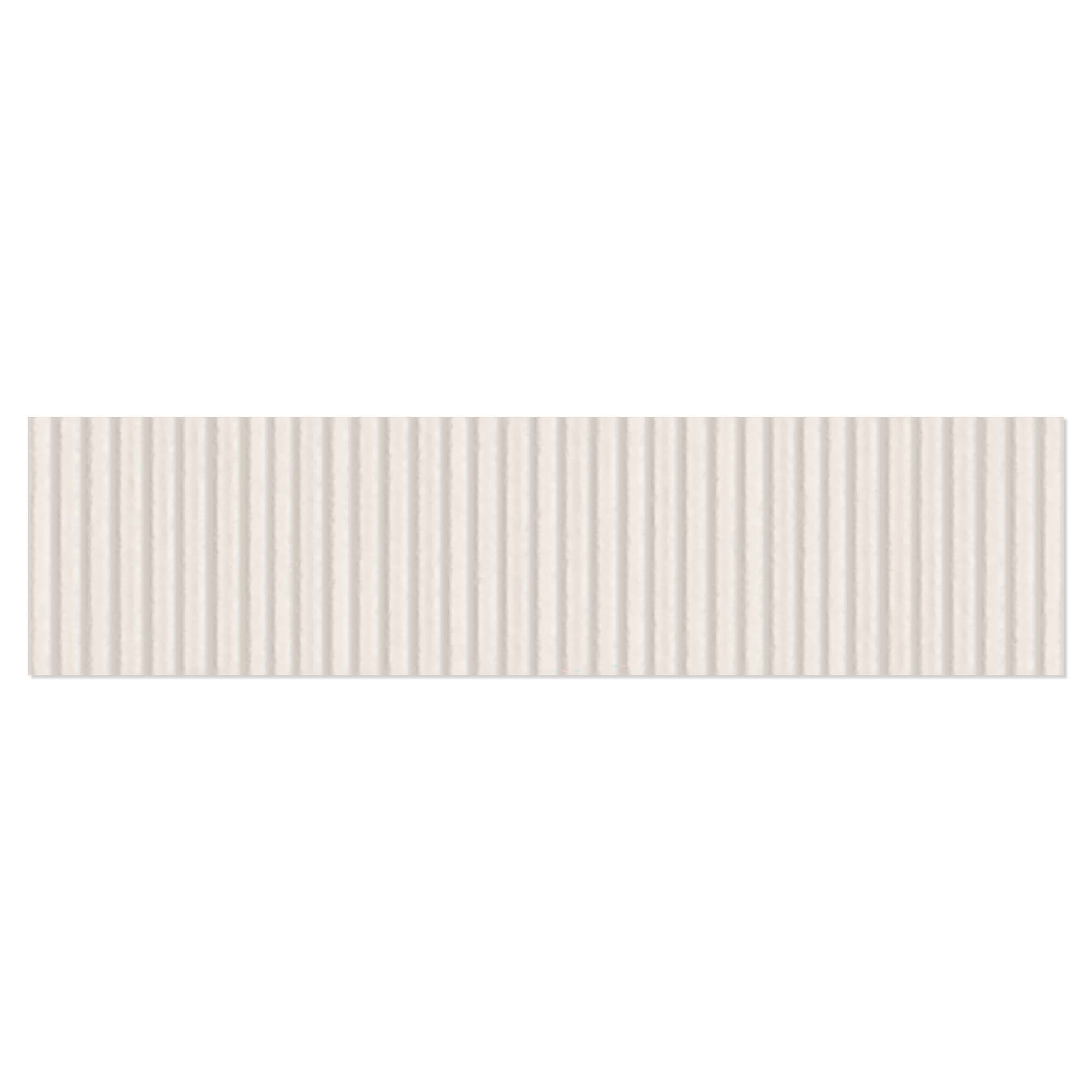 Vægflise Vulcano Elfenben Blank-Relief 8x30 cm | Hill Ceramic®