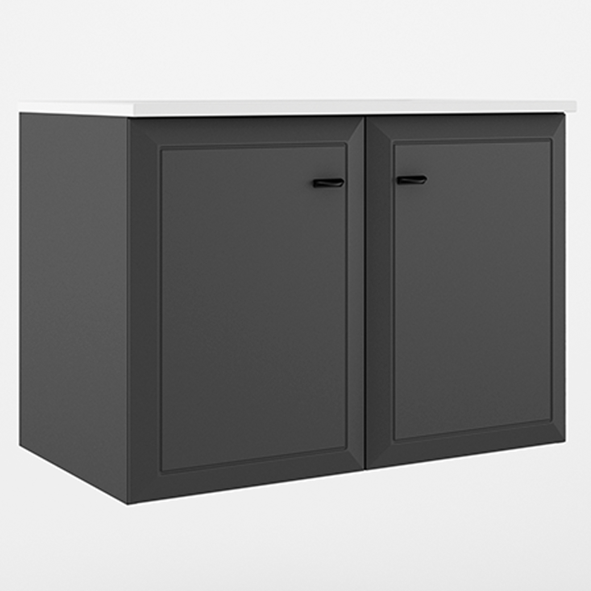 Underskab Tandem Mørkegrå Mat 80 cm med To Døre med Vask Hvid Blank