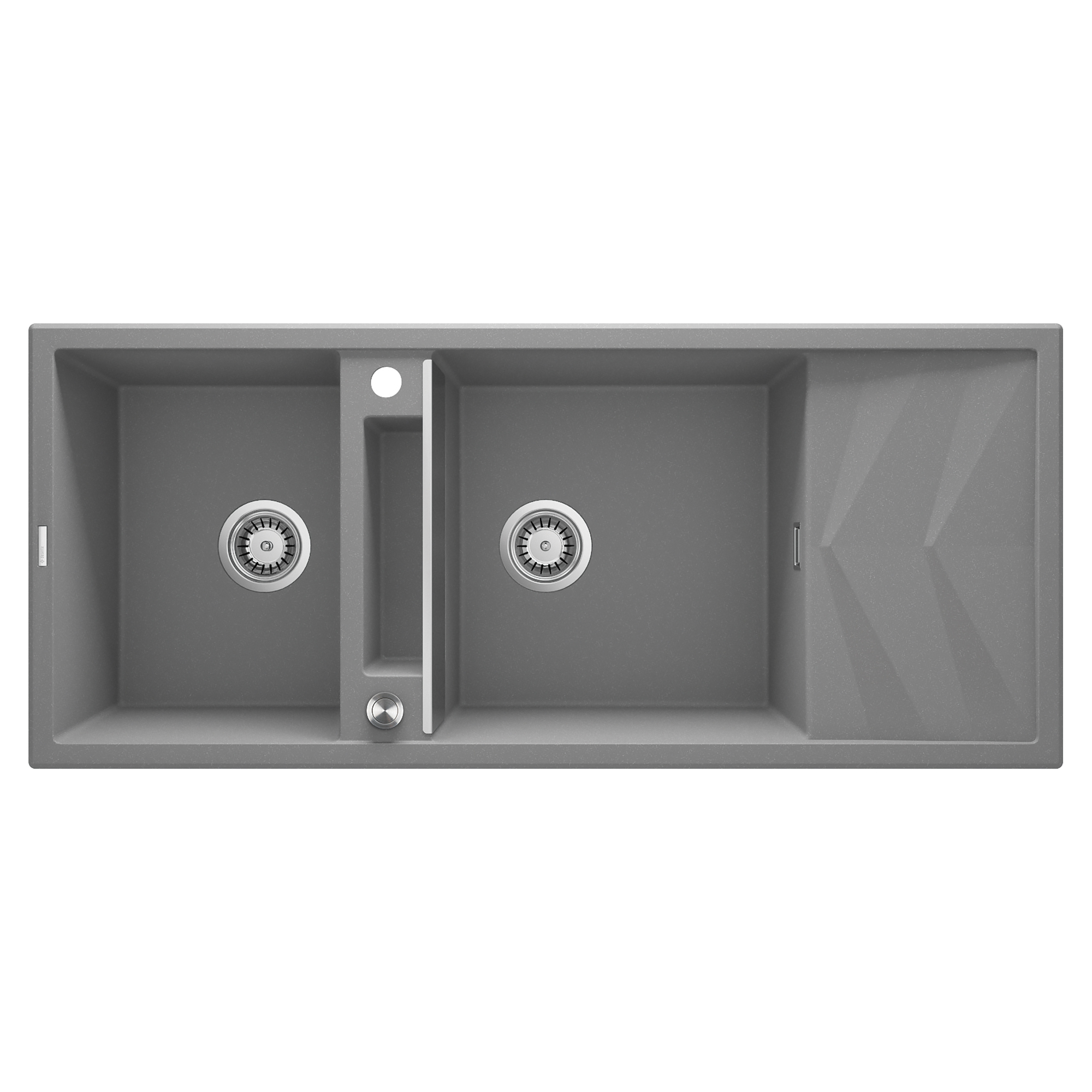 Granit Køkkenvask med Afløbsbakke Magnetic Grå Metallic Mat 116x50 cm ...