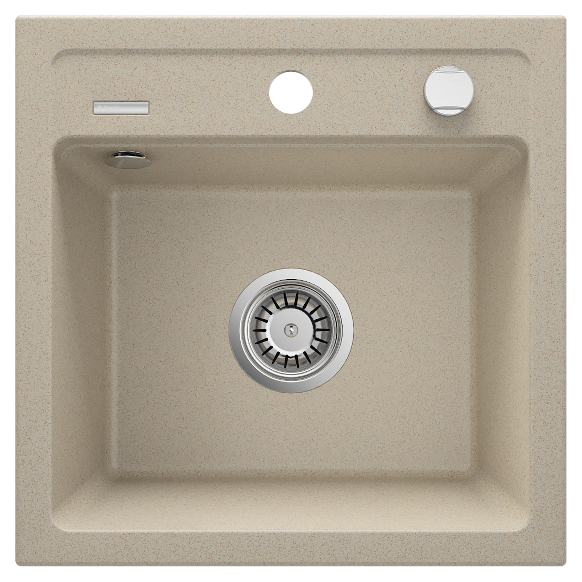 Granit Køkkenvask Zorba Sand Mat 44x44 cm med Vandlås | Hill Ceramic®