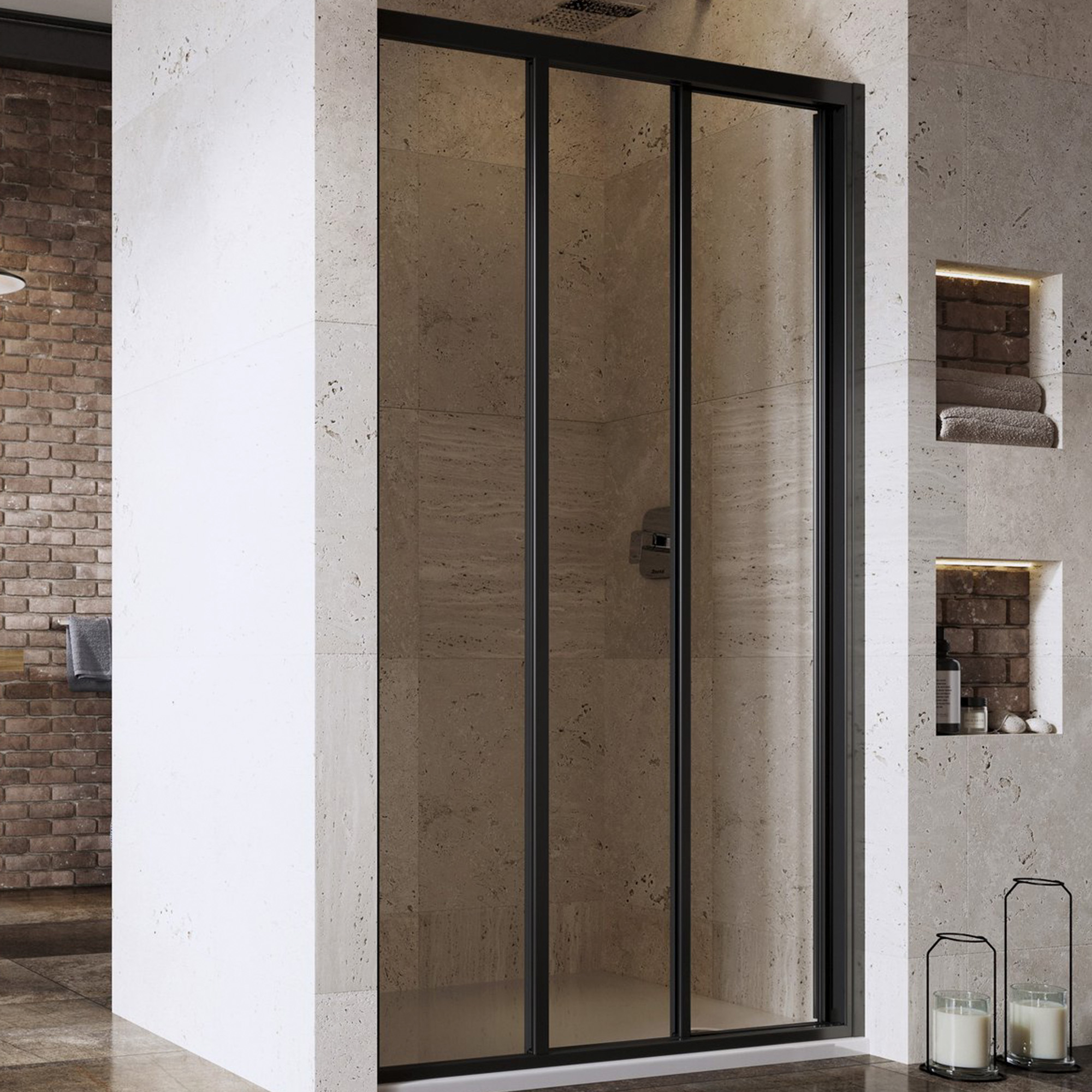 Ravak Brusedør Supernova 110 cm Sort Mat | Hill Ceramic®