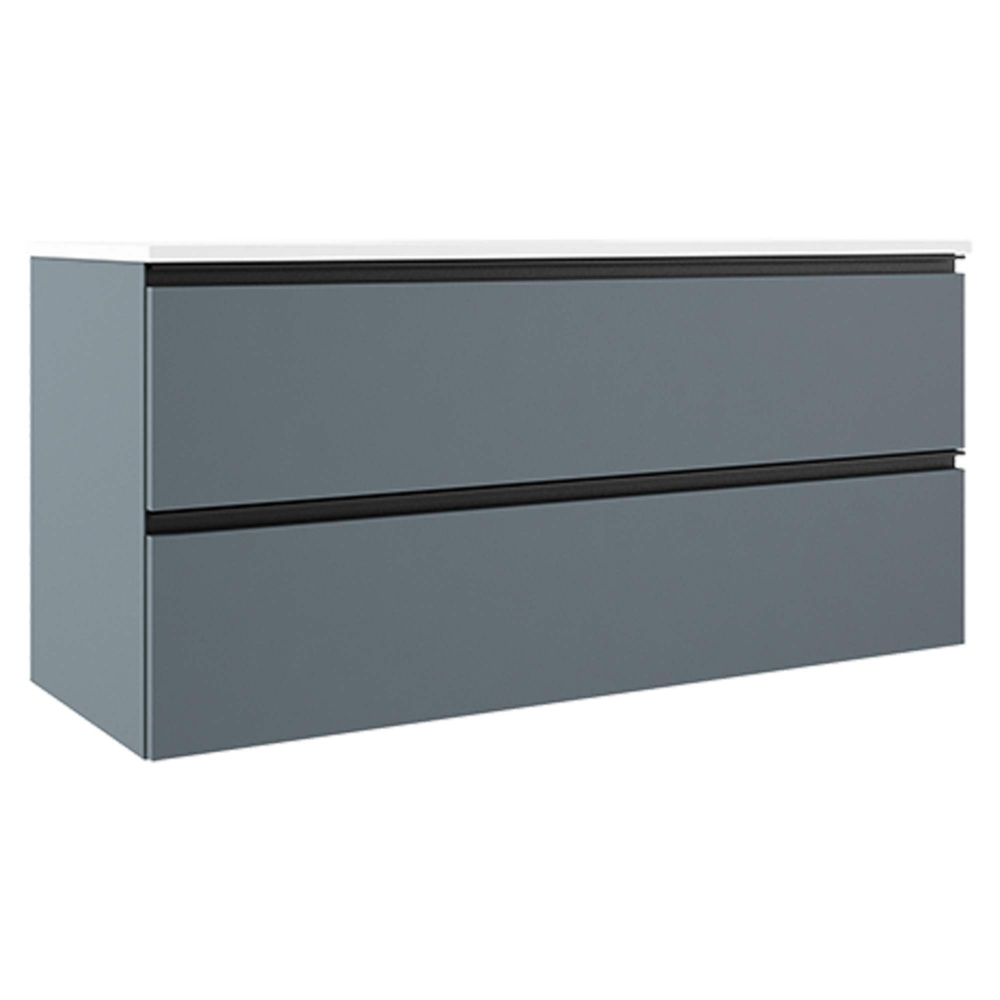 Underskab Luna Blå Mat 120 cm med Vask Hvid Blank | Hill Ceramic®