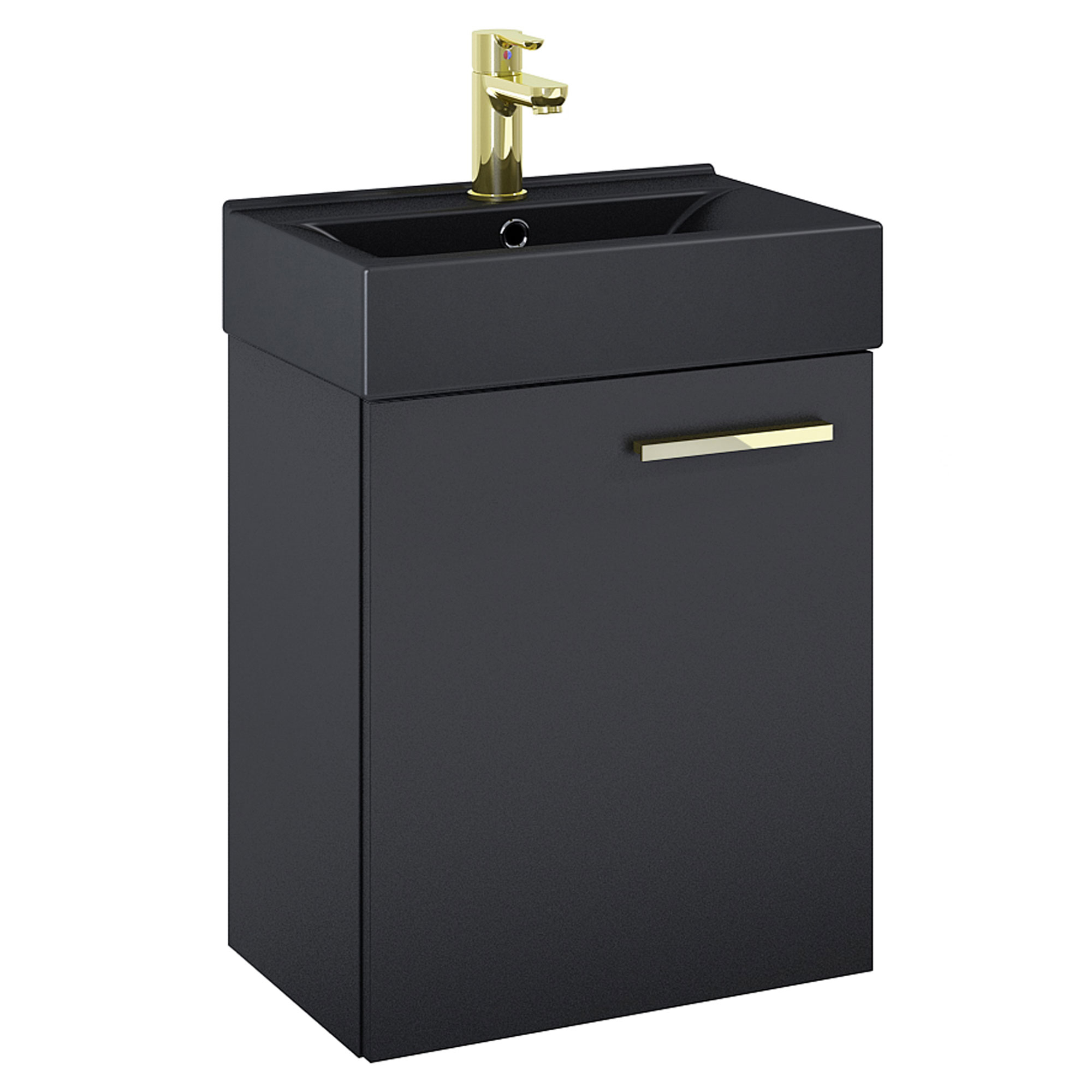 Håndvaskskab Petit Sort Mat 45 cm med Vask Sort Mat | Hill Ceramic®