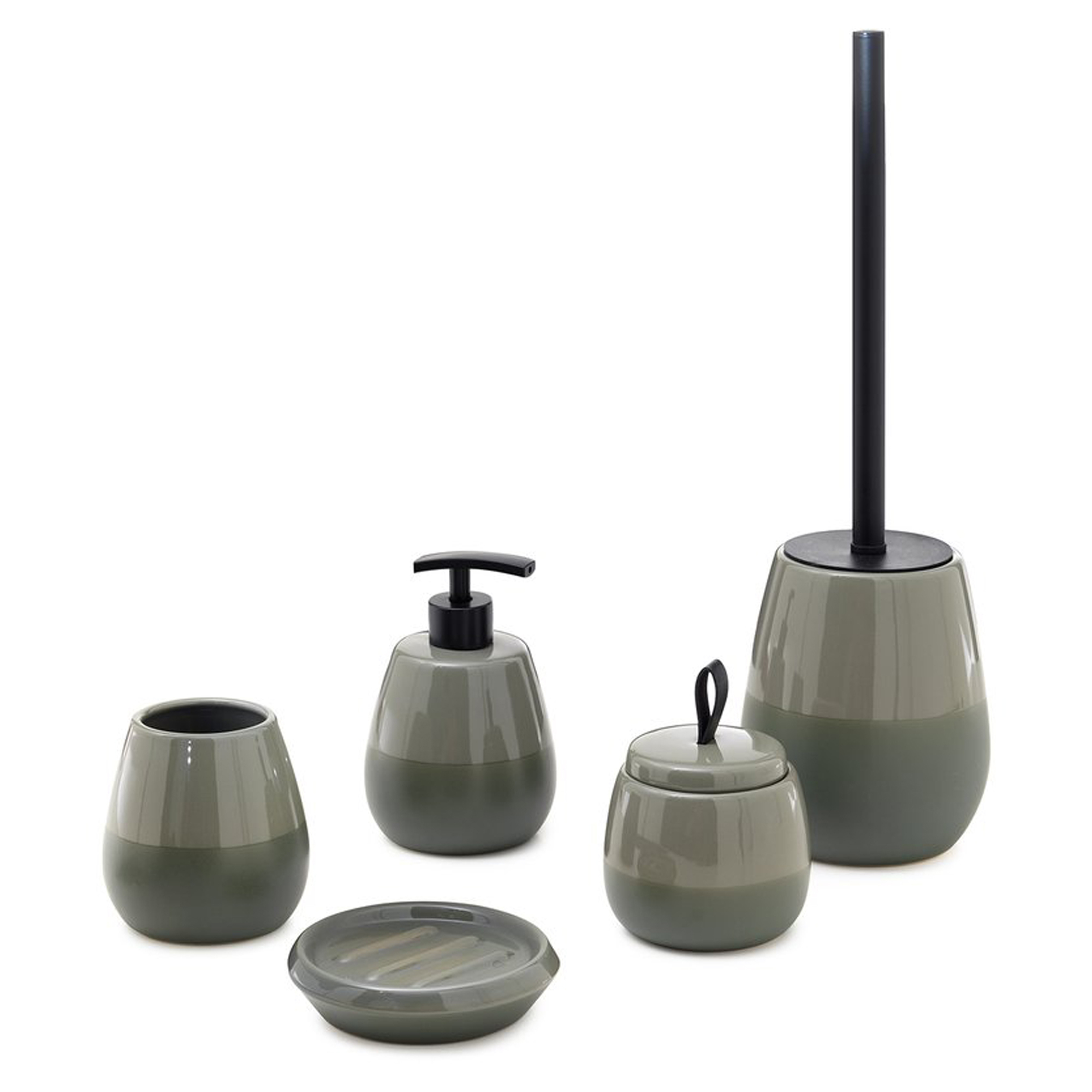 Sæt til Badeværelsestilbehør Matcha Grøn Blank | Hill Ceramic®