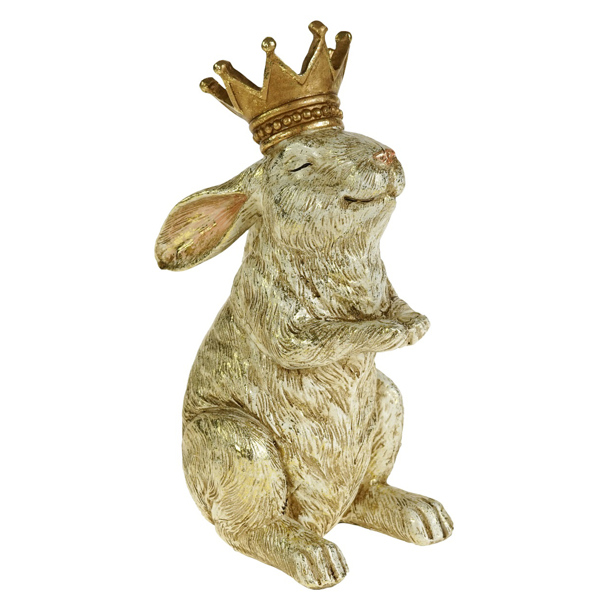 Werner Voss Dekorationsfigur Prince Rabbit Beige, Guld