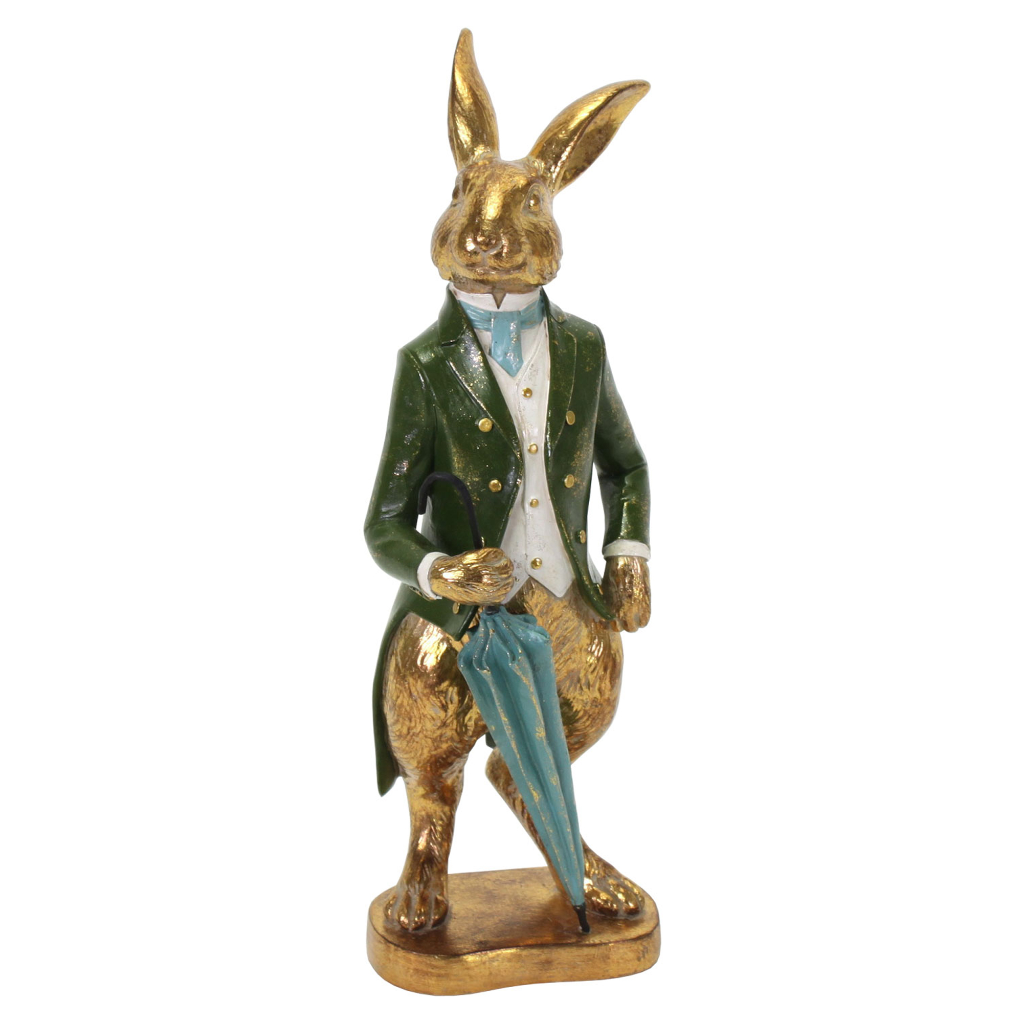 Werner Voss Dekorationsfigur Rabbit Man Guld, Grøn | Hill Ceramic®