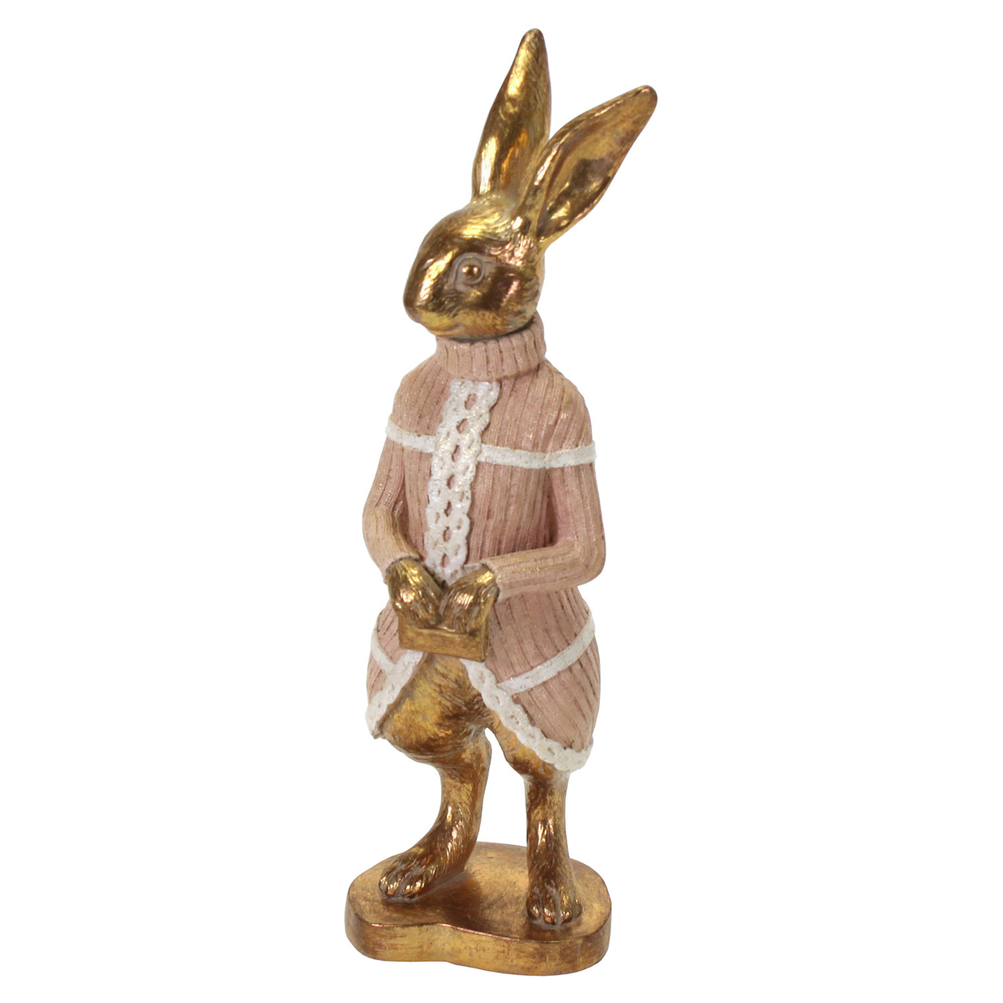 Werner Voss Dekorationsfigur Rabbit Woman Guld, Rosa | Hill Ceramic®