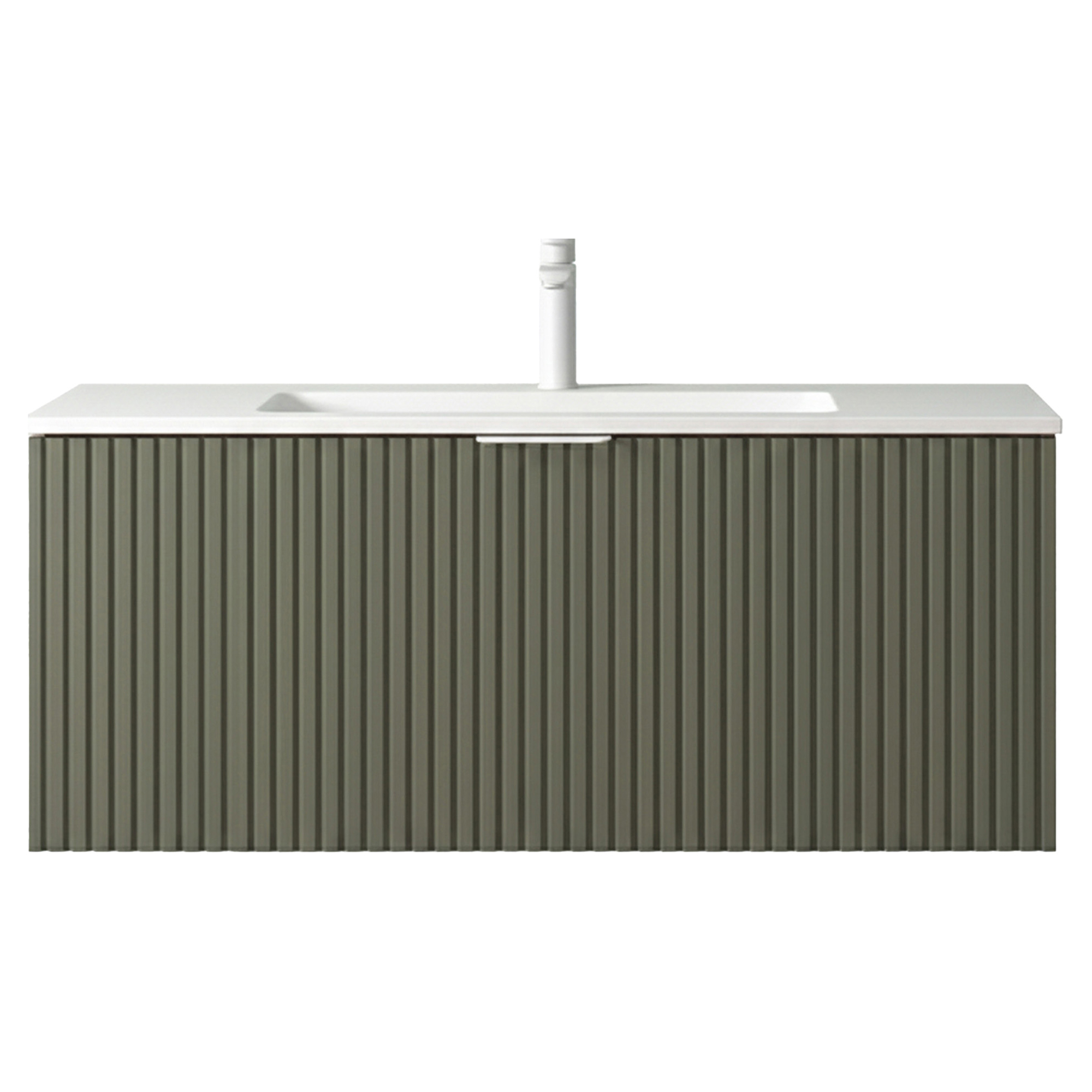 Underskab Runa Skovgrøn Mat 100 cm med Vask Hvid Mat | Hill Ceramic®