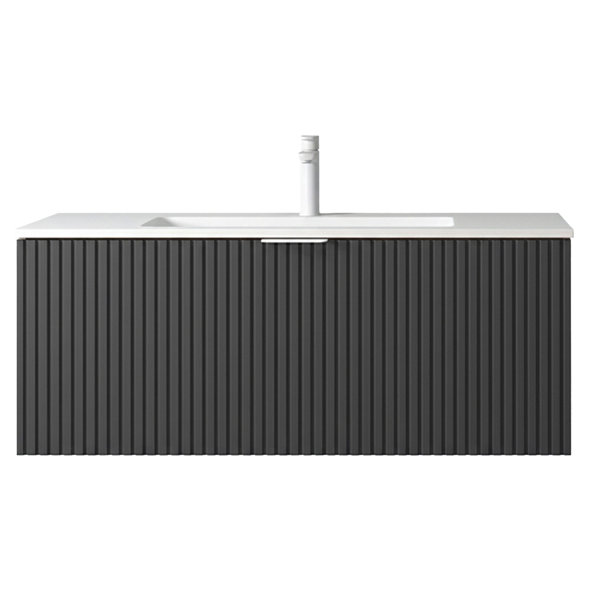 Underskab Runa Antracit Mat 100 cm med Vask Hvid Mat | Hill Ceramic®