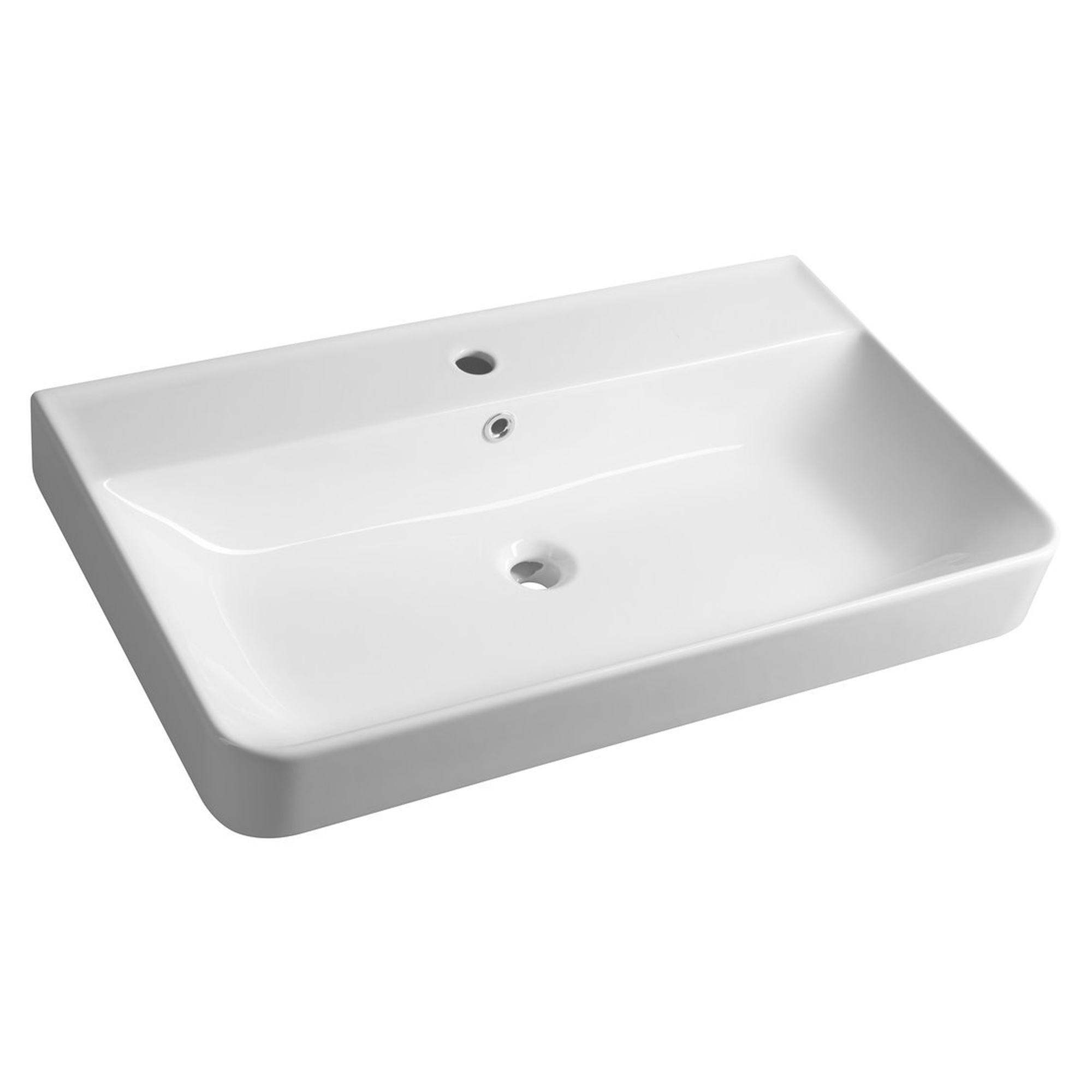 Håndvask Levra Hvid Blank 80x48 cm | Hill Ceramic®
