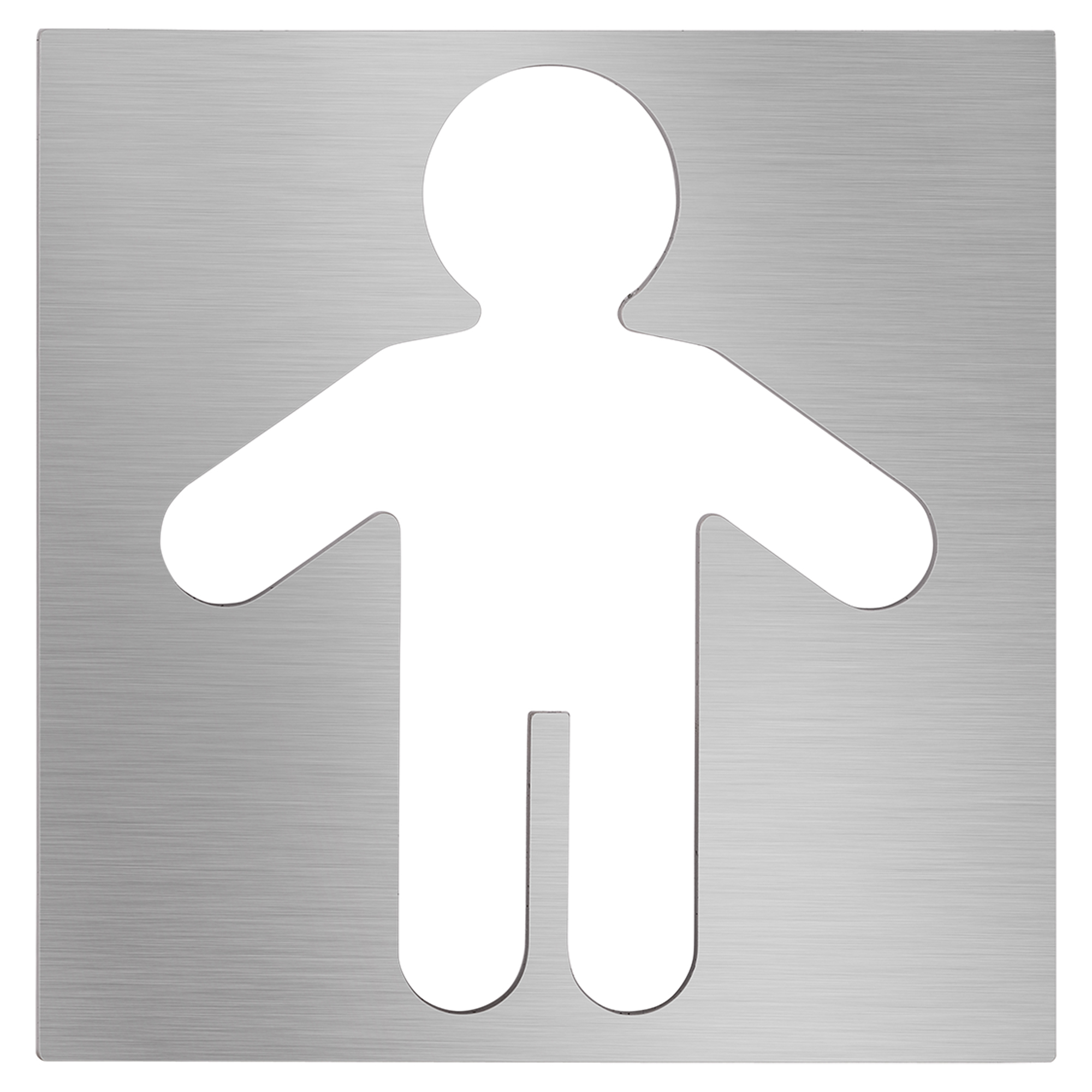 Herretoilet Piktogram 12x12 cm Krom Mat | Hill Ceramic®