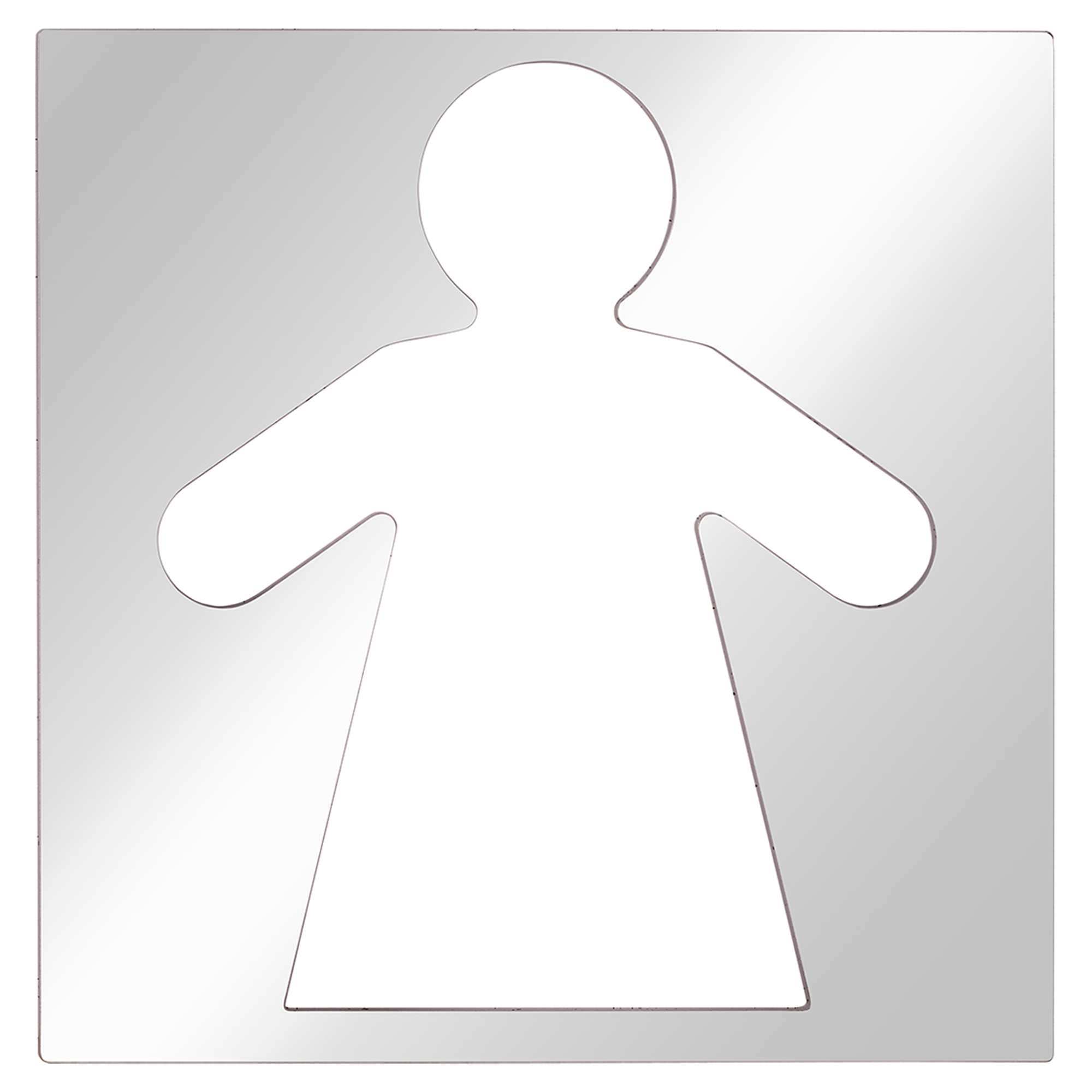 Dametoilet Piktogram 12x12 cm Krom Blank | Hill Ceramic®