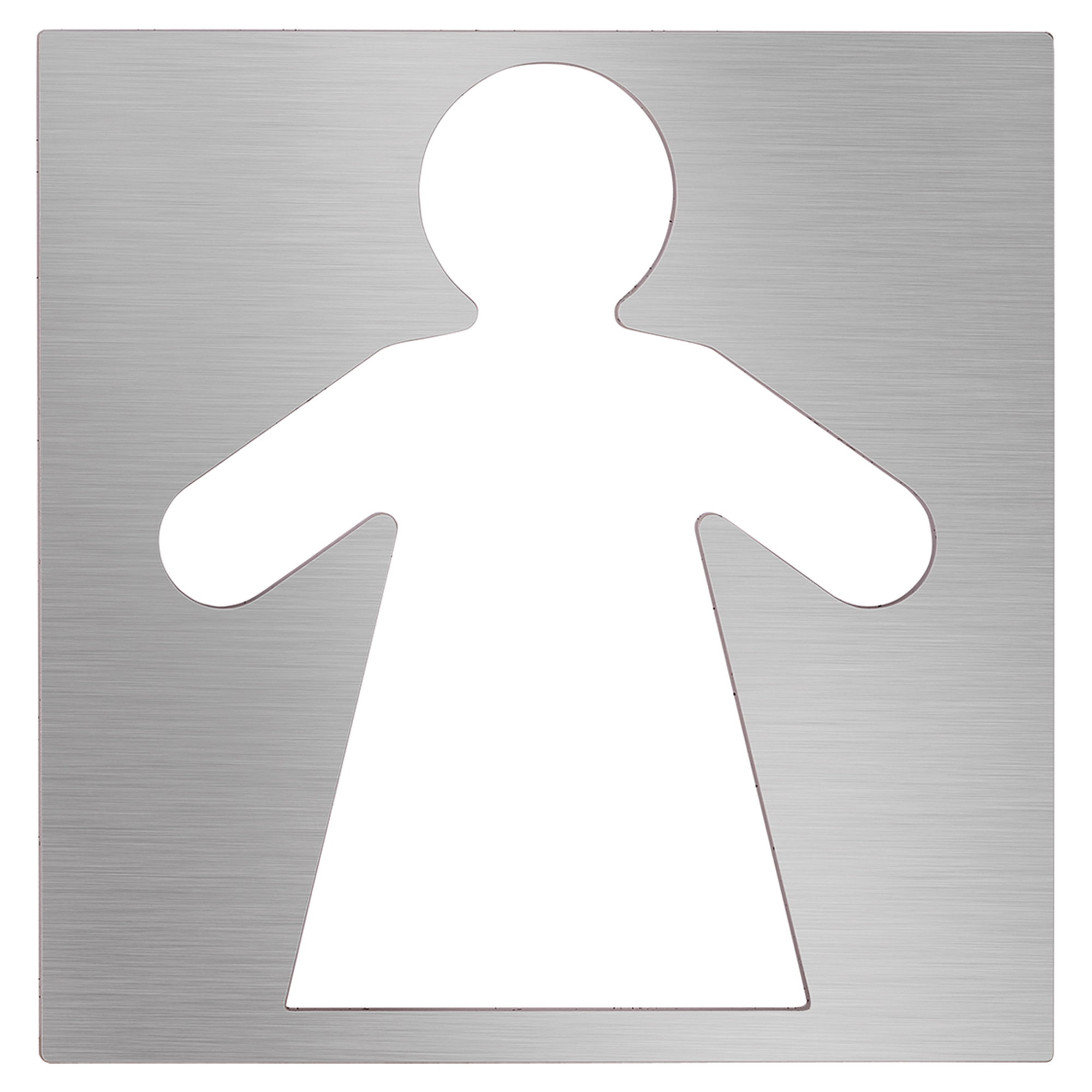 Dametoilet Piktogram 12x12 cm Krom Mat | Hill Ceramic®