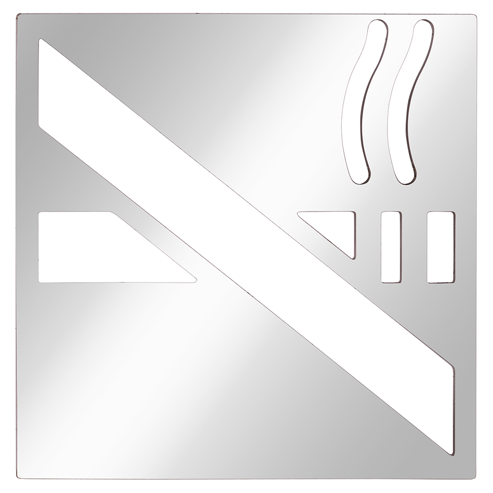 Rygning Forbudt Piktogram 12x12 cm Krom Blank | Hill Ceramic®