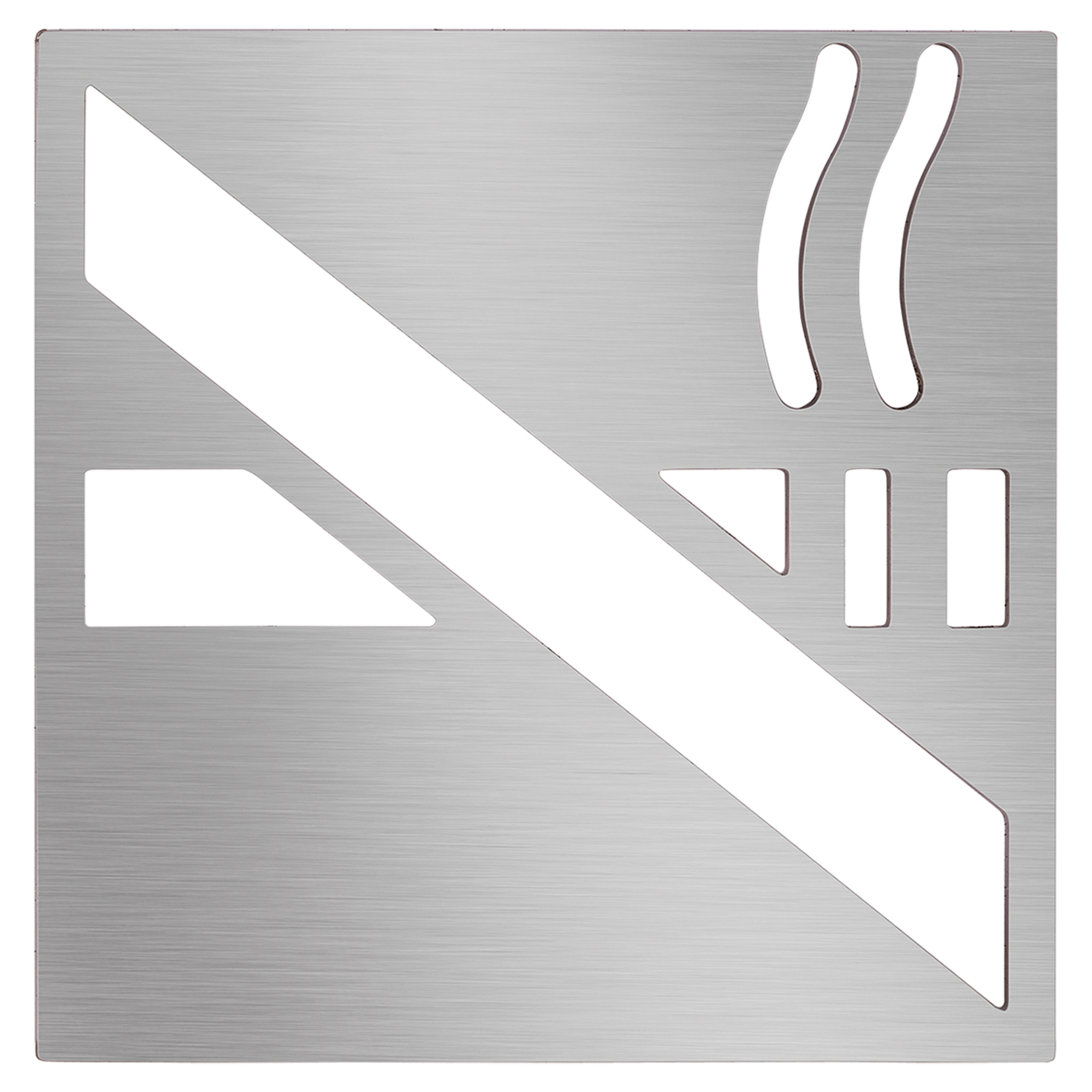 Rygning Forbudt Piktogram 12x12 cm Krom Mat | Hill Ceramic®