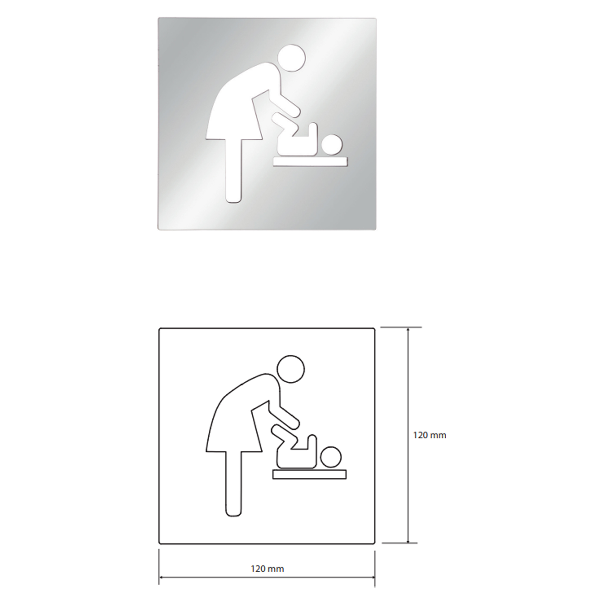 Stellerum Piktogram 12x12 cm Krom Mat | Hill Ceramic®