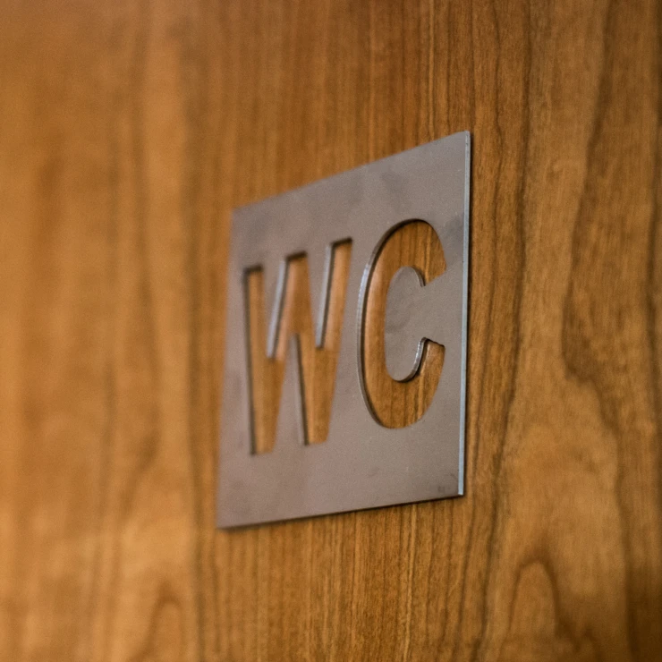 WC Piktogram 12x12 cm Krom Blank | Hill Ceramic®